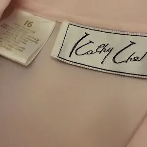 Kathy Che | Tops | Kathy Che Embroidered Pearl Collar Pink Button Down ...